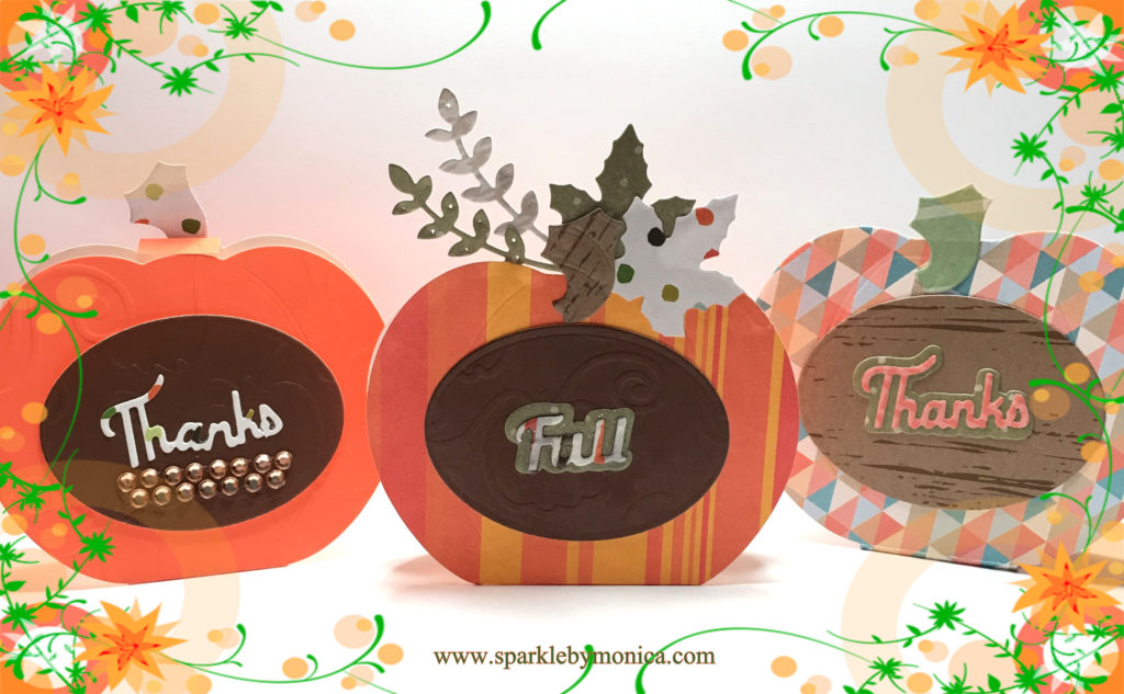 Pumpkin Fold Over Card Set of 5 for Jewelry Packaging, Table Decor ...